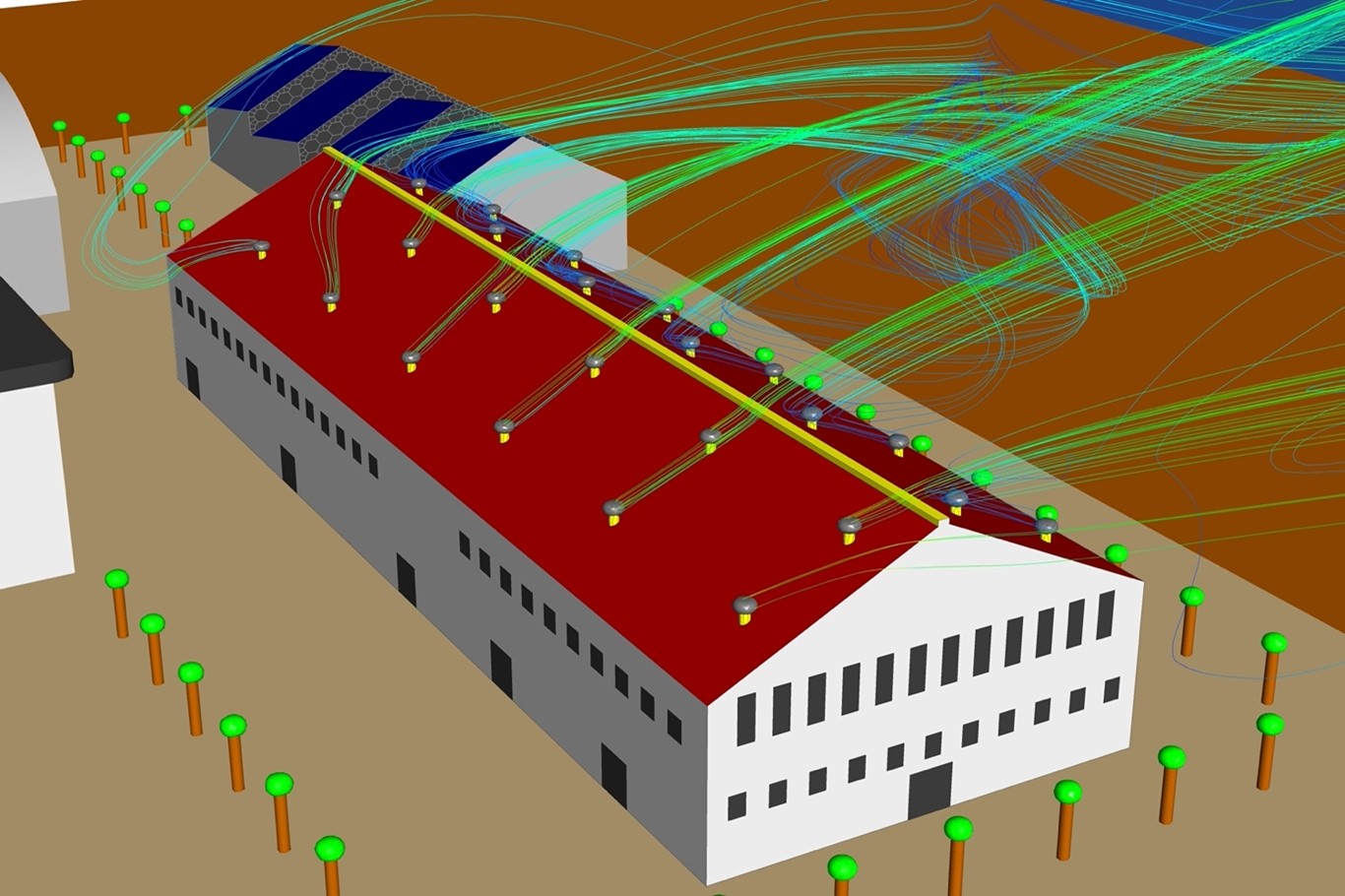 CFD Analysis to Identify Ventilation Issues in Large Industrial Sheds.
